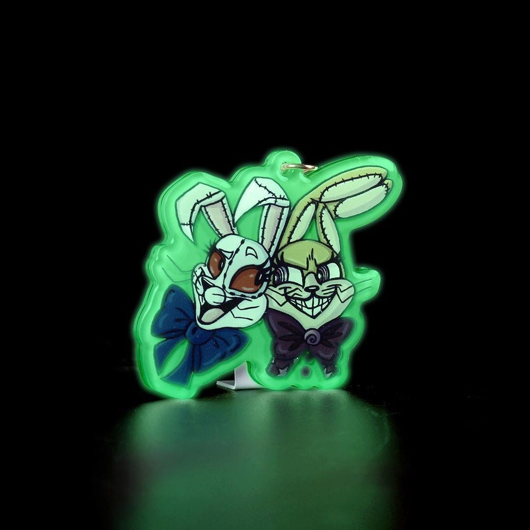 FNAF: Vanny and Glitchtrap Glow in the Dark Acrylic Keychain - Etsy
