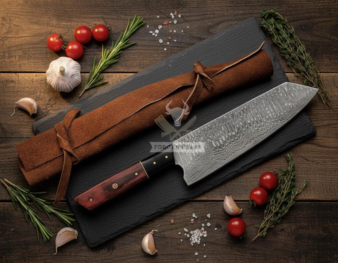 Bunka CHEF KNIFE Custom Handmade Damascus Steel Kitchen Knife Gift for ...