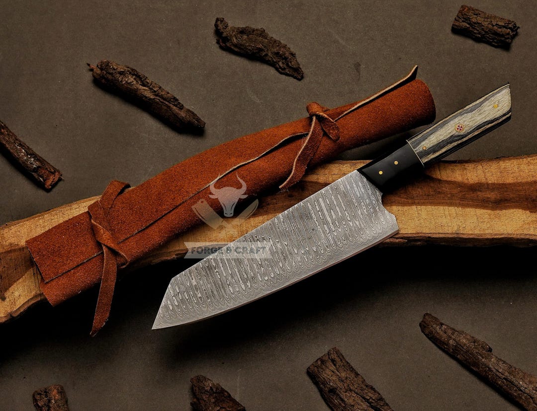 13" Custom Handmade Damascus Steel BUNKA CHEF KNIFE Personalized Knife ...