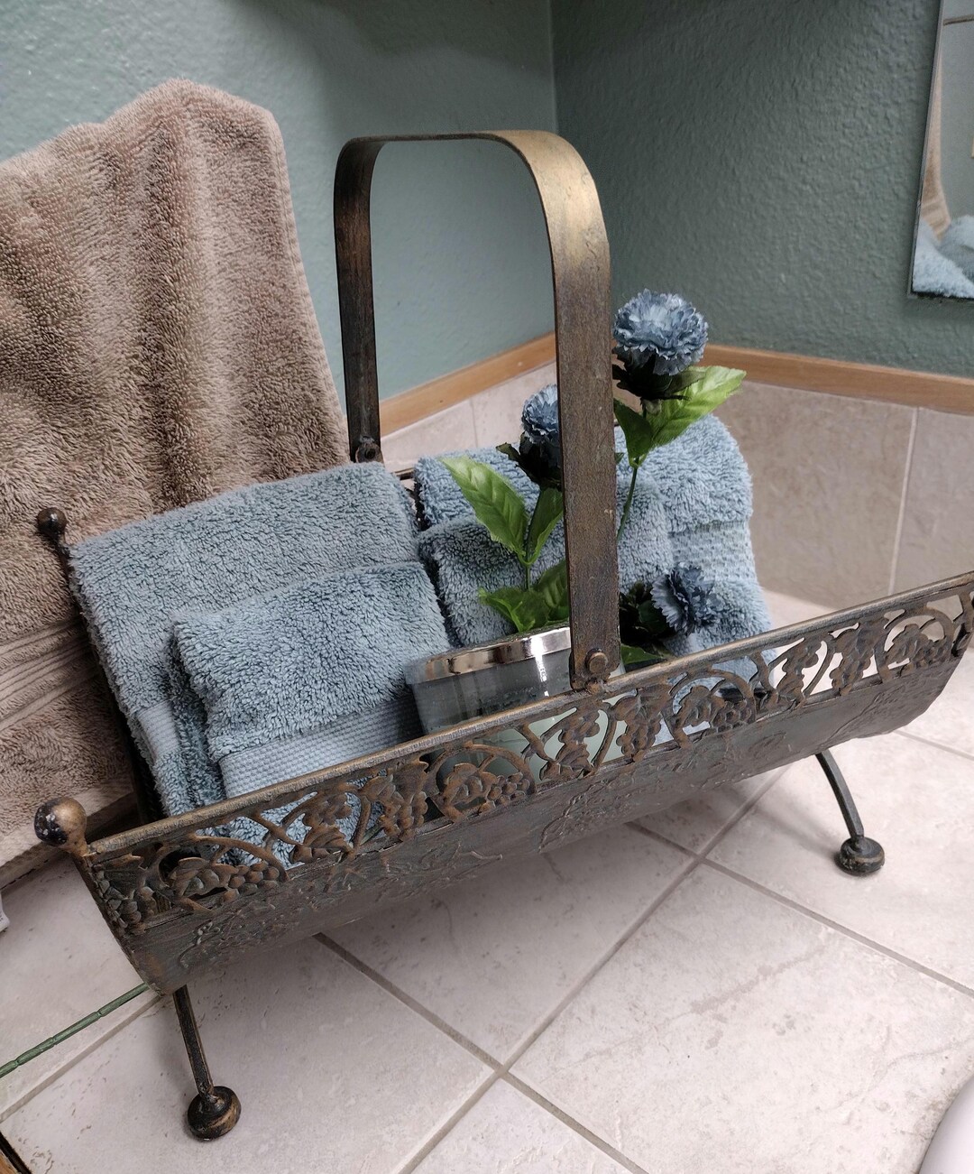 MCM Decor Display Piece Metal With Grapes Embellishment. Display ...