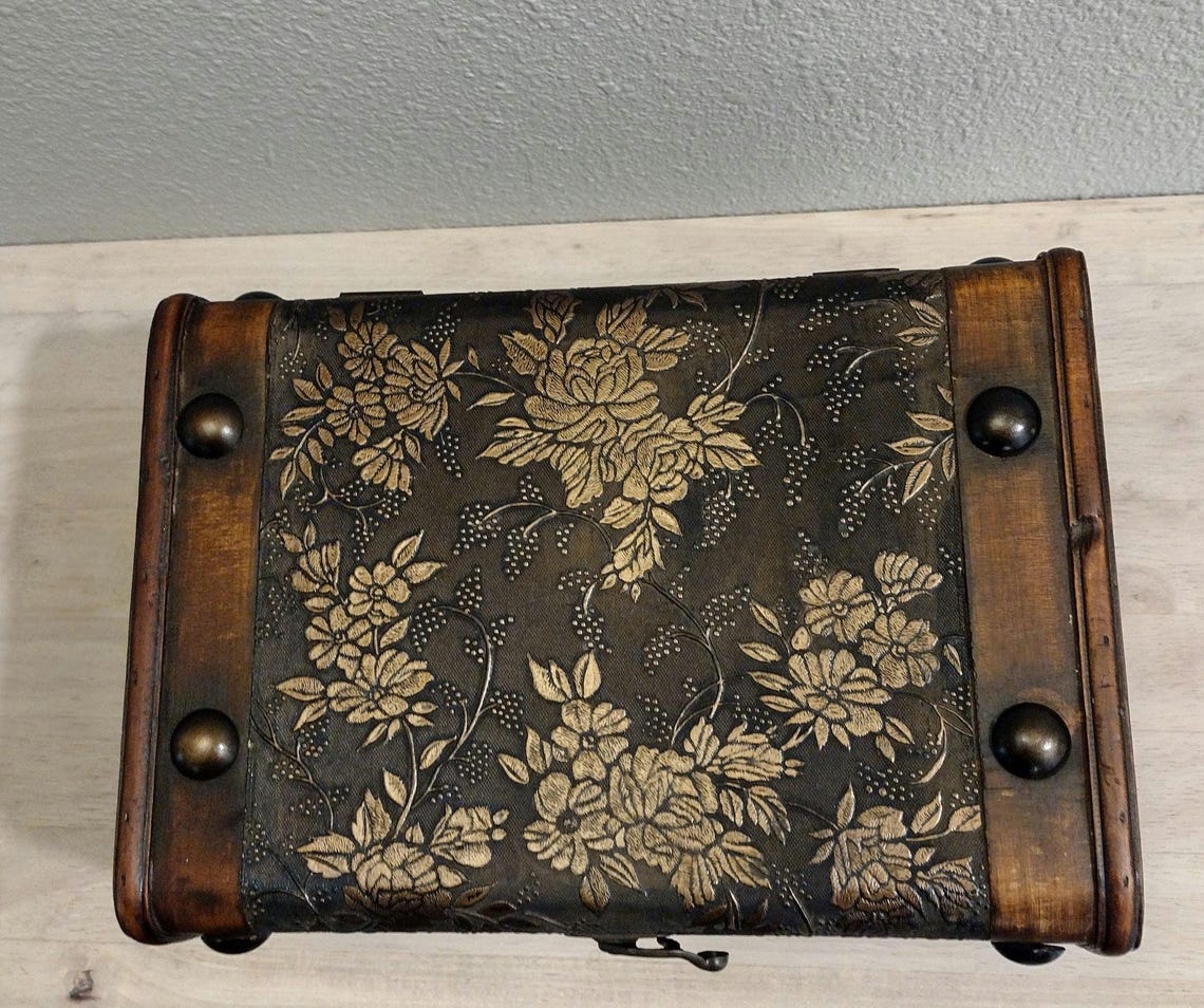 Rustic Treasure Box for Styling and Storage Vintage Velvet Lined Retro ...
