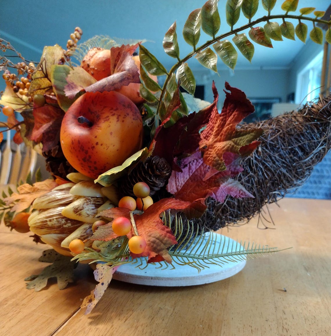 A Traditional Floral Cornucopia is an Autumn Decor Made Especially for ...