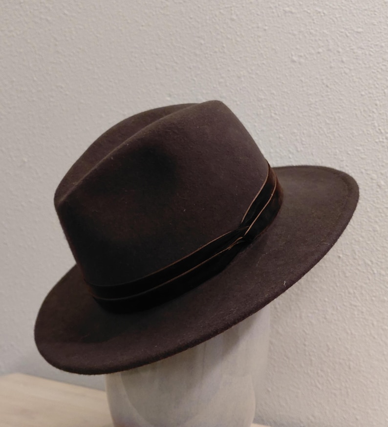 Vintage Brown Wool Fedora - Italian Scala Crushable Hat - Etsy