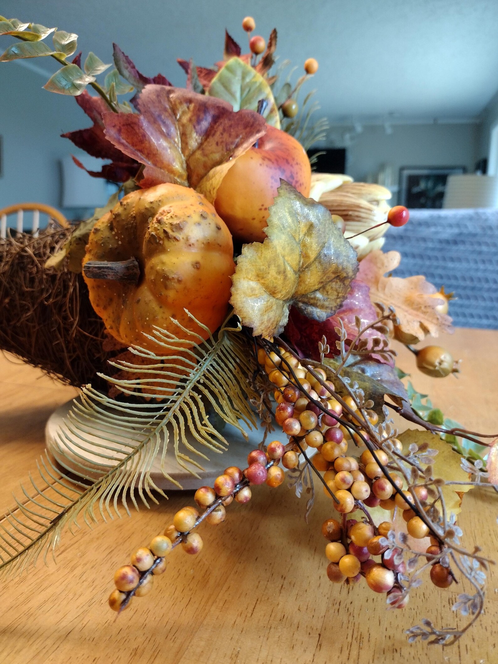 A Traditional Floral Cornucopia is an Autumn Decor Made Especially for ...