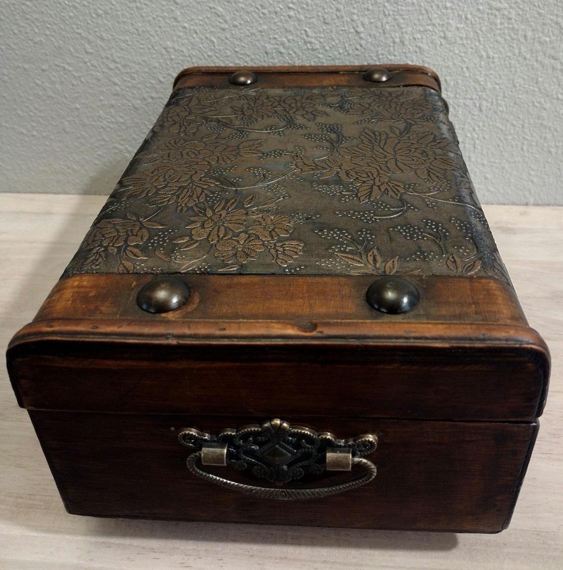Rustic Treasure Box for Styling and Storage Vintage Velvet Lined Retro ...