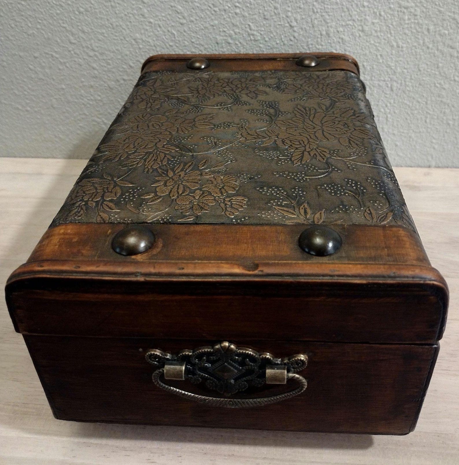 Rustic Treasure Box for Styling and Storage Vintage Velvet Lined Retro ...