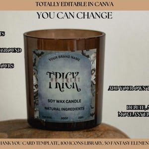 Candle Jar Label, Product Labels, Custom Packaging, Editable Template ...