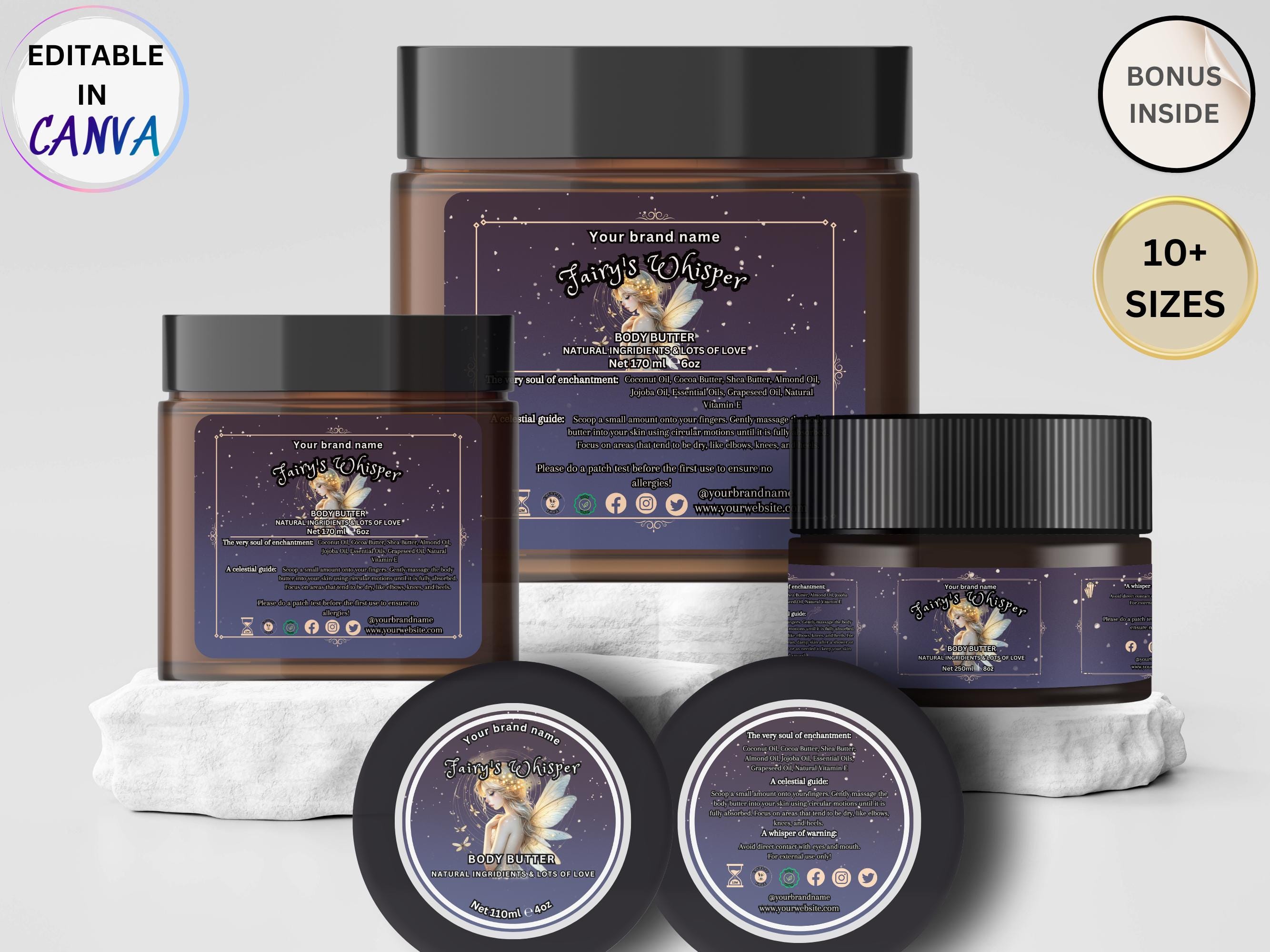 Editable Cosmetic Label, Label Template, Jar Label, Canva Template ...