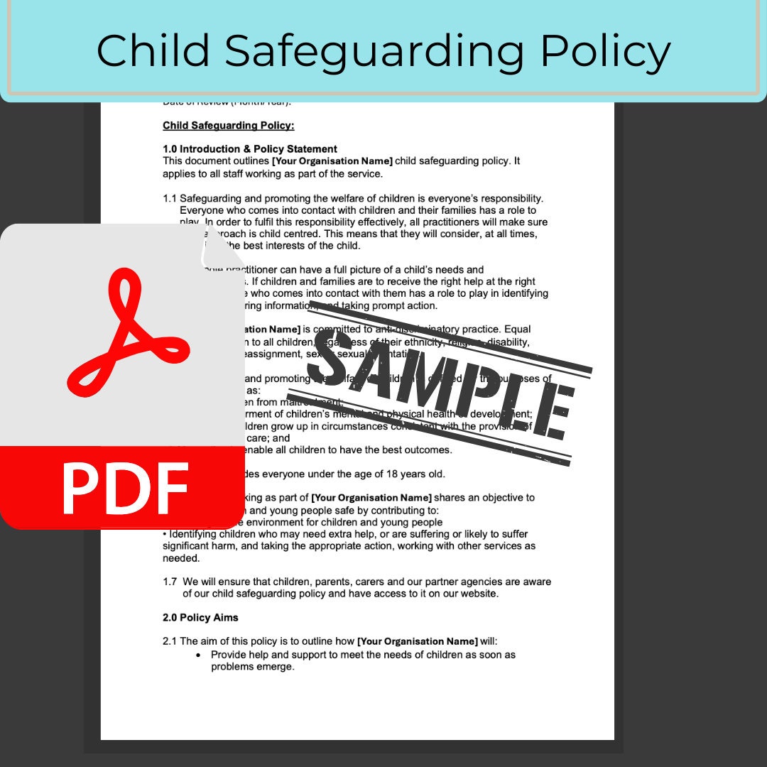 Child Safeguarding Policy Child Protection Policy Safeguarding Policy ...