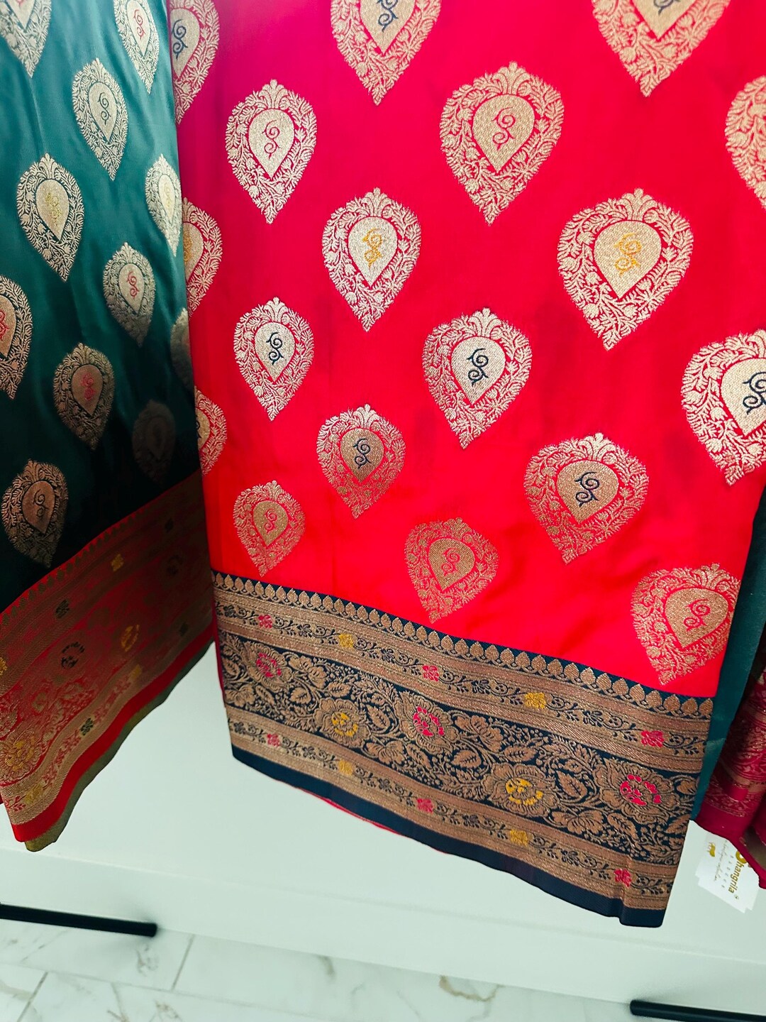 Banarasi Silk Saree With Zari Work, Fall Pico Ready - Etsy