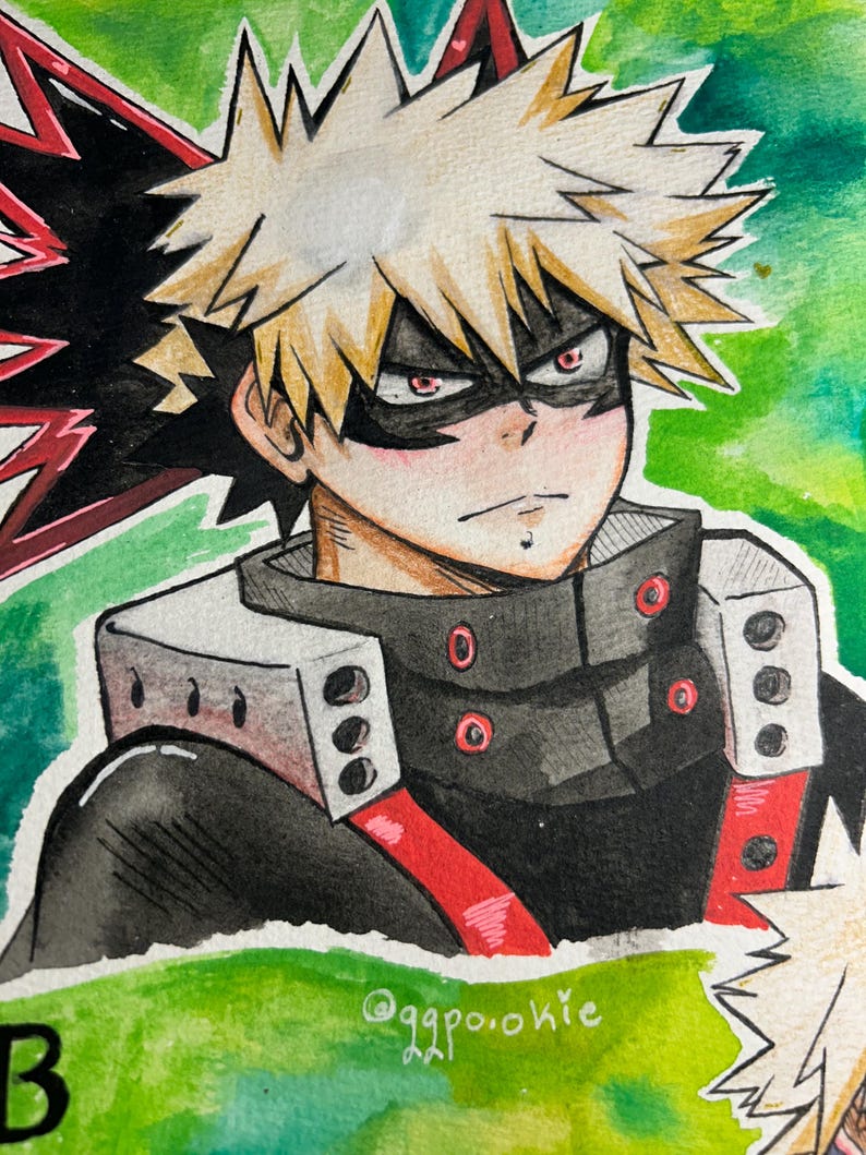 Bakugou Katsuki Handmade Original Artwork, My Hero Academia Watercolor ...
