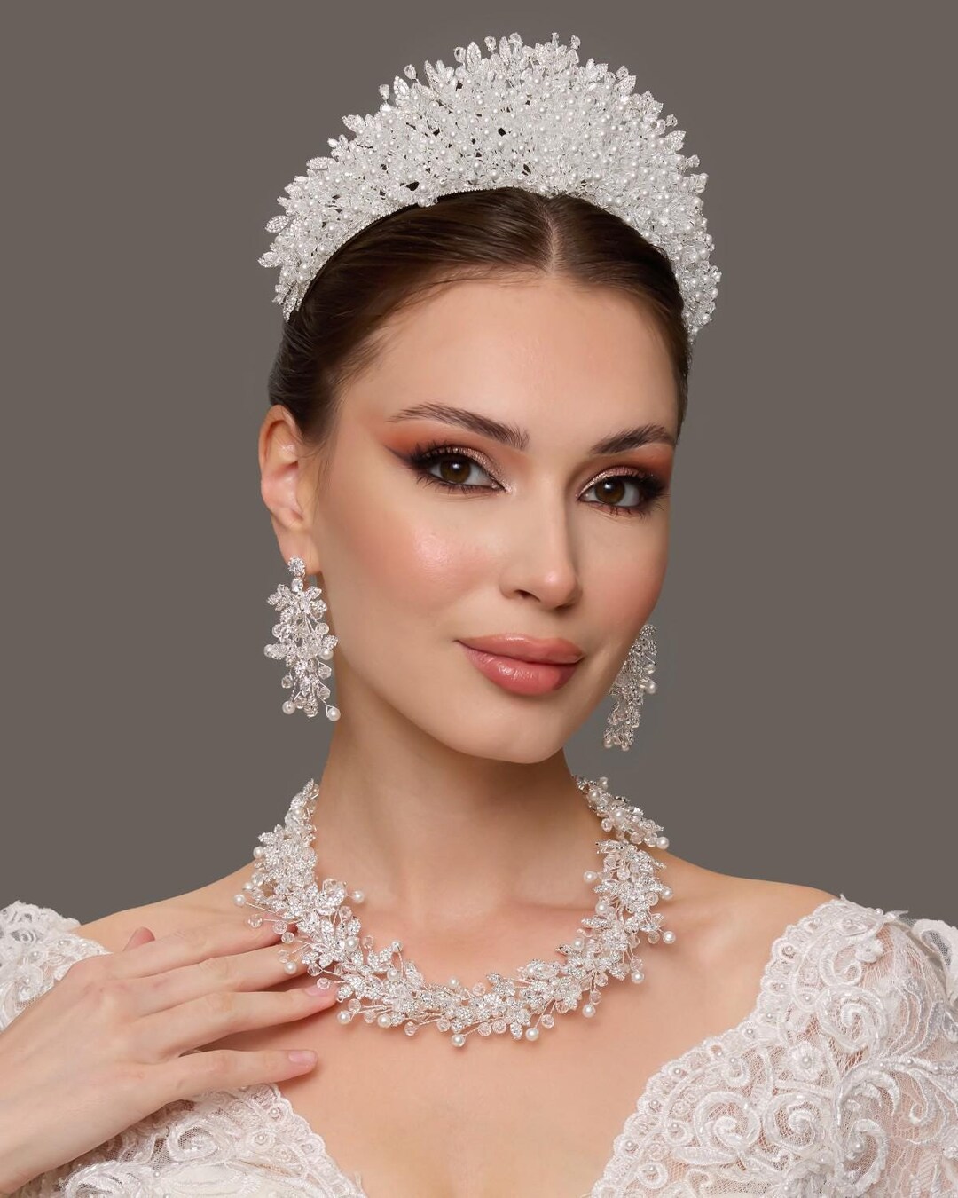 Pearl Detailed Tiara, Crystal Wedding Crown, Bride for Tiara, Pearl ...