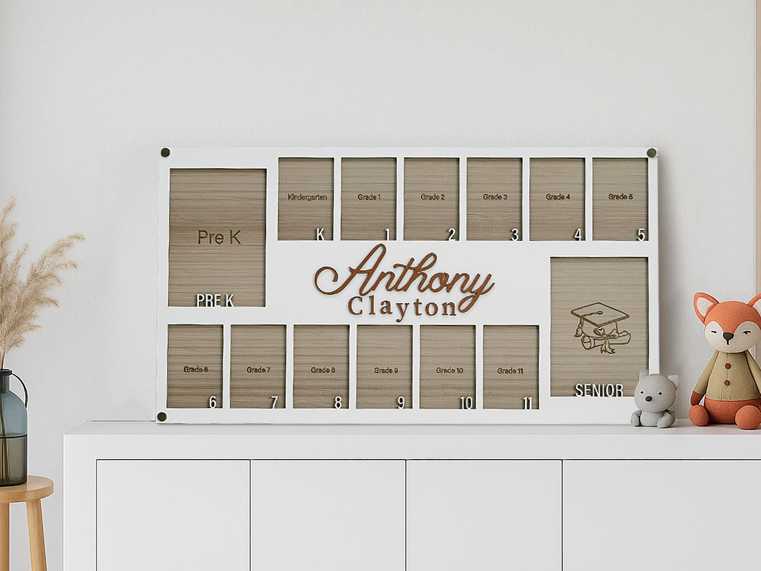 Custom School Years Photo Frame, Personalized Wooden Frame for Back-to ...