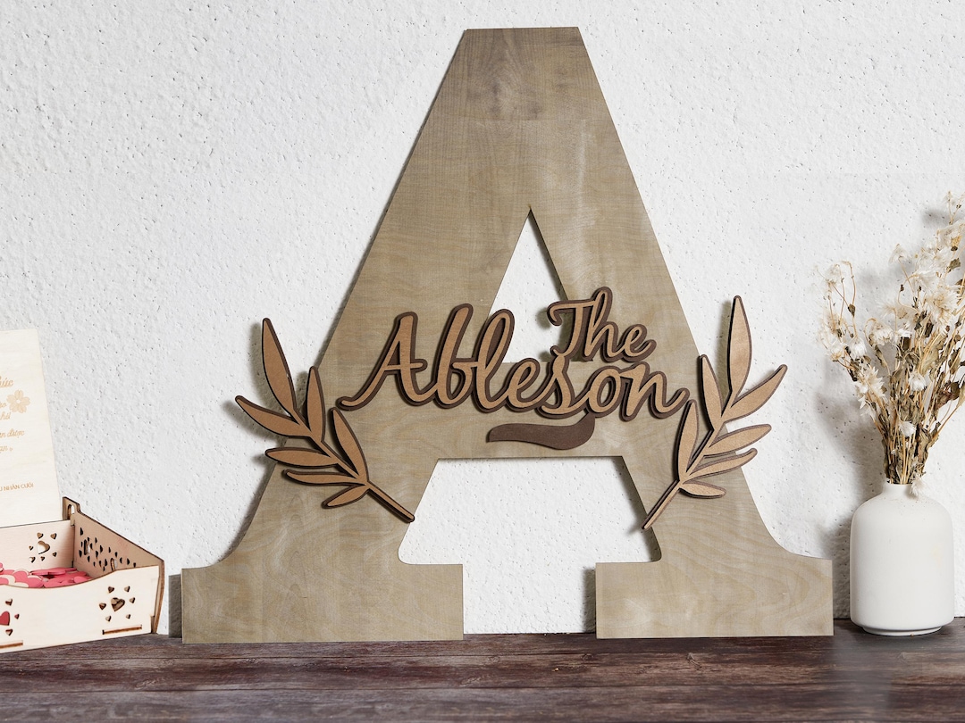 Custom Capital Letter Name Sign, Family Last Name Wooden Sign ...