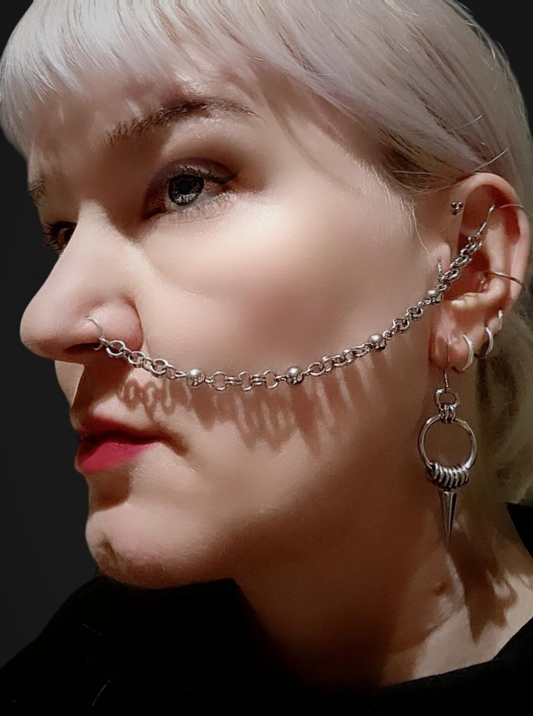 Chain of Deception: Nose to Ear Chain, Ear to Nose Chain, Gothic ...