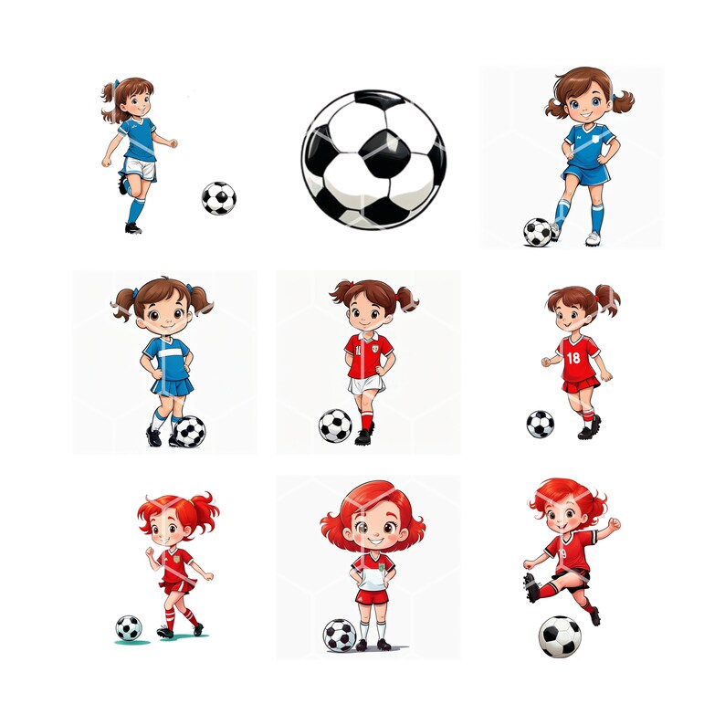Soccer Girl Clipart | Sublimation Designs | Girls Soccer Player ...