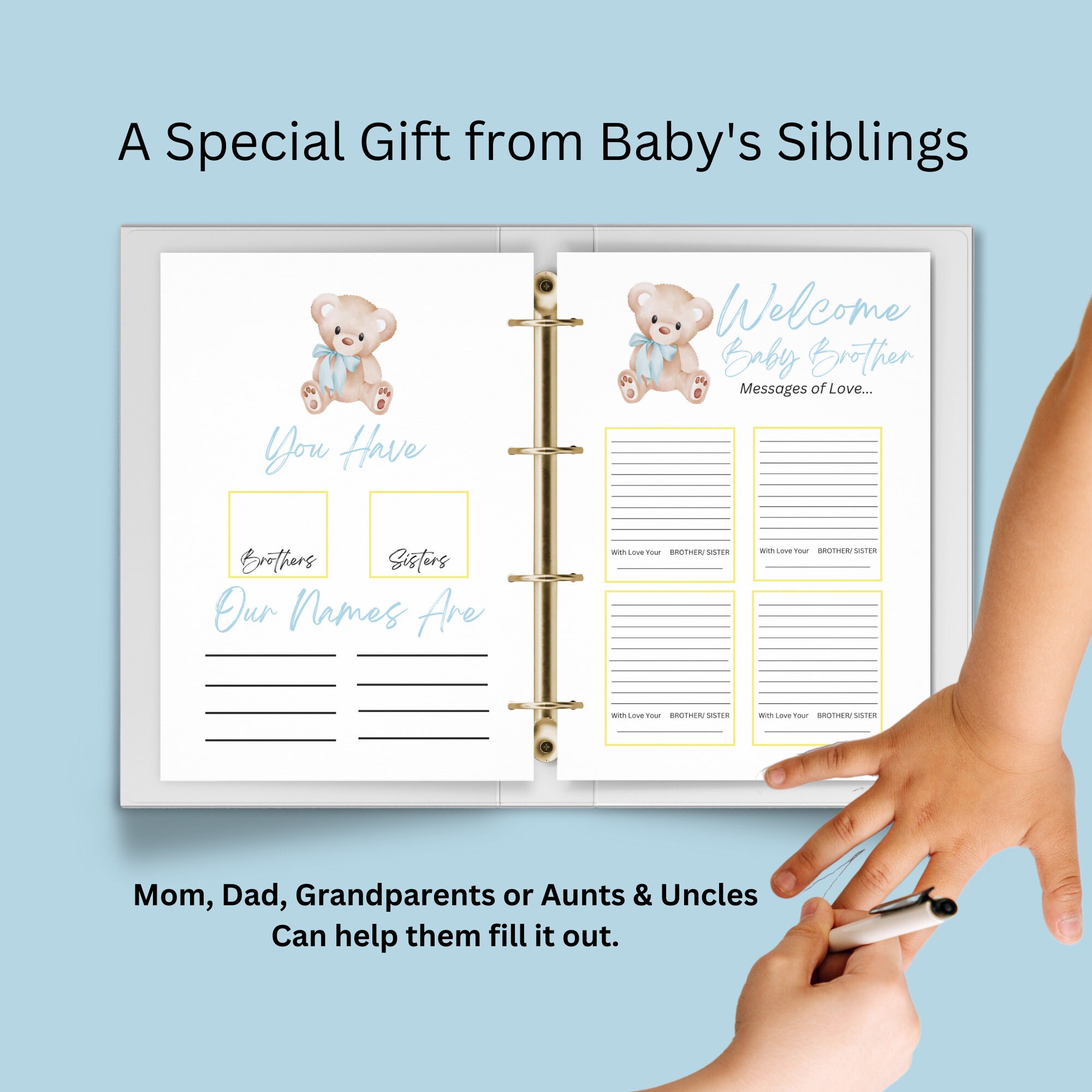Baby Book Printable, Baby Memory Book, Baby Gift, First Year Memory ...