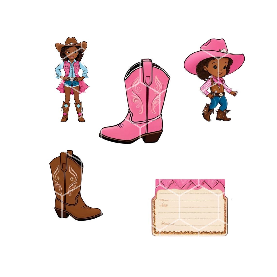Cute Cowgirl Clipart, Pink Cowgirl PNG, Baby Girl Cow Girl Clipart ...