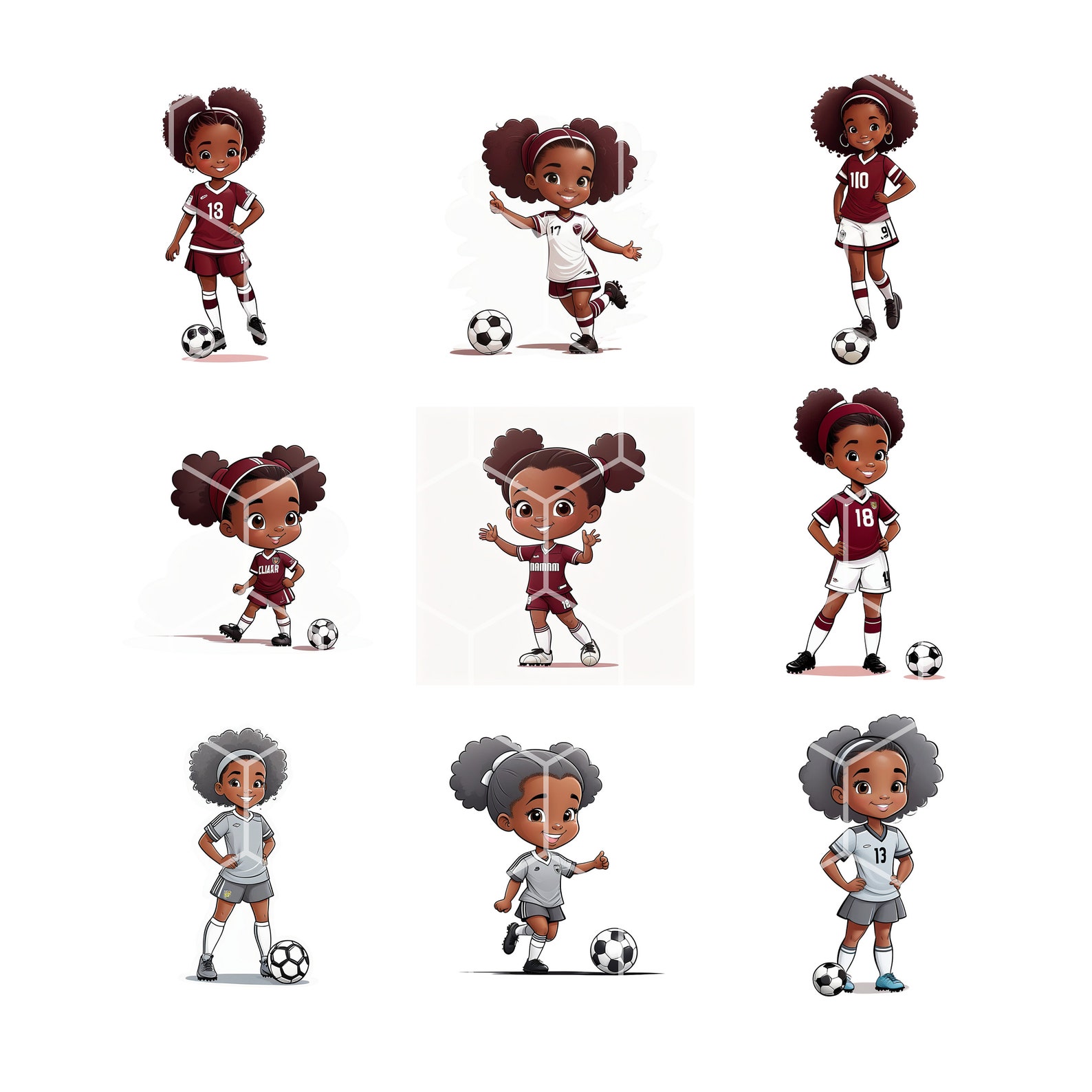 Soccer Girl Clipart black Girls Soccer Player Multicultural Png Soccer ...
