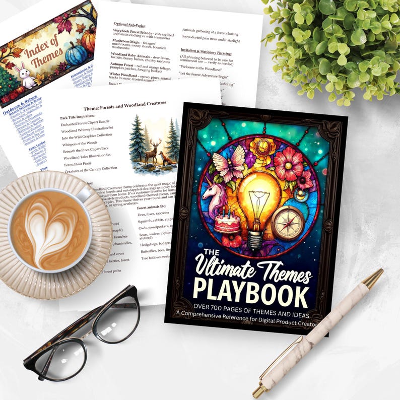 Digital Product Creator Themes Playbook | 722 Pages of Inspiration, Seasonal & Evergreen Ideas ...