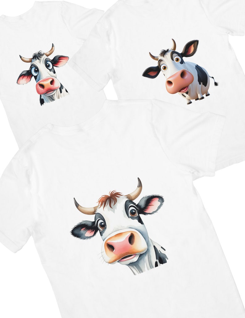 Funny Cow Clipart, Crazy Cow Pngs, Cute Farm Animal Clipart, Silly Cow ...