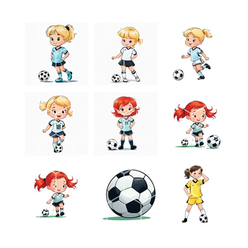 Soccer Girl Clipart | Sublimation Designs | Girls Soccer Player ...