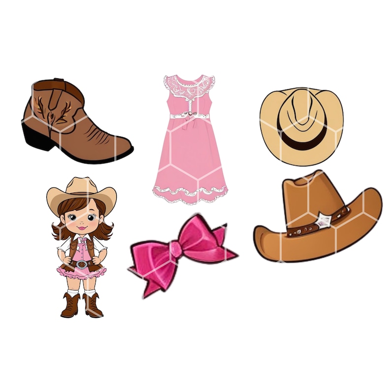 Cute Cowgirl Clipart, Pink Cowgirl PNG, Baby Girl Cow Girl Clipart ...