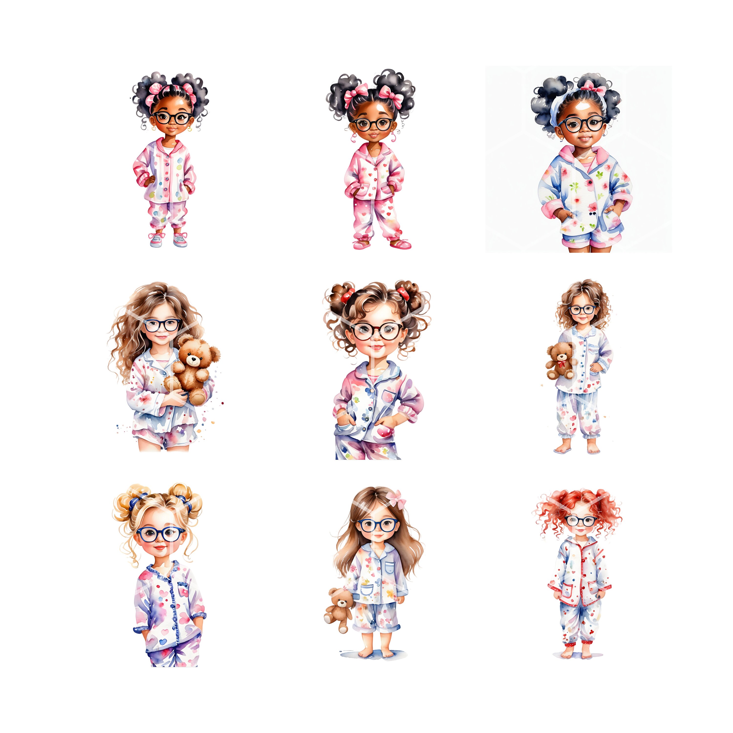 Slumber Party Girl Clipart, Girls Night in Clipart, Young Girl Clipart ...