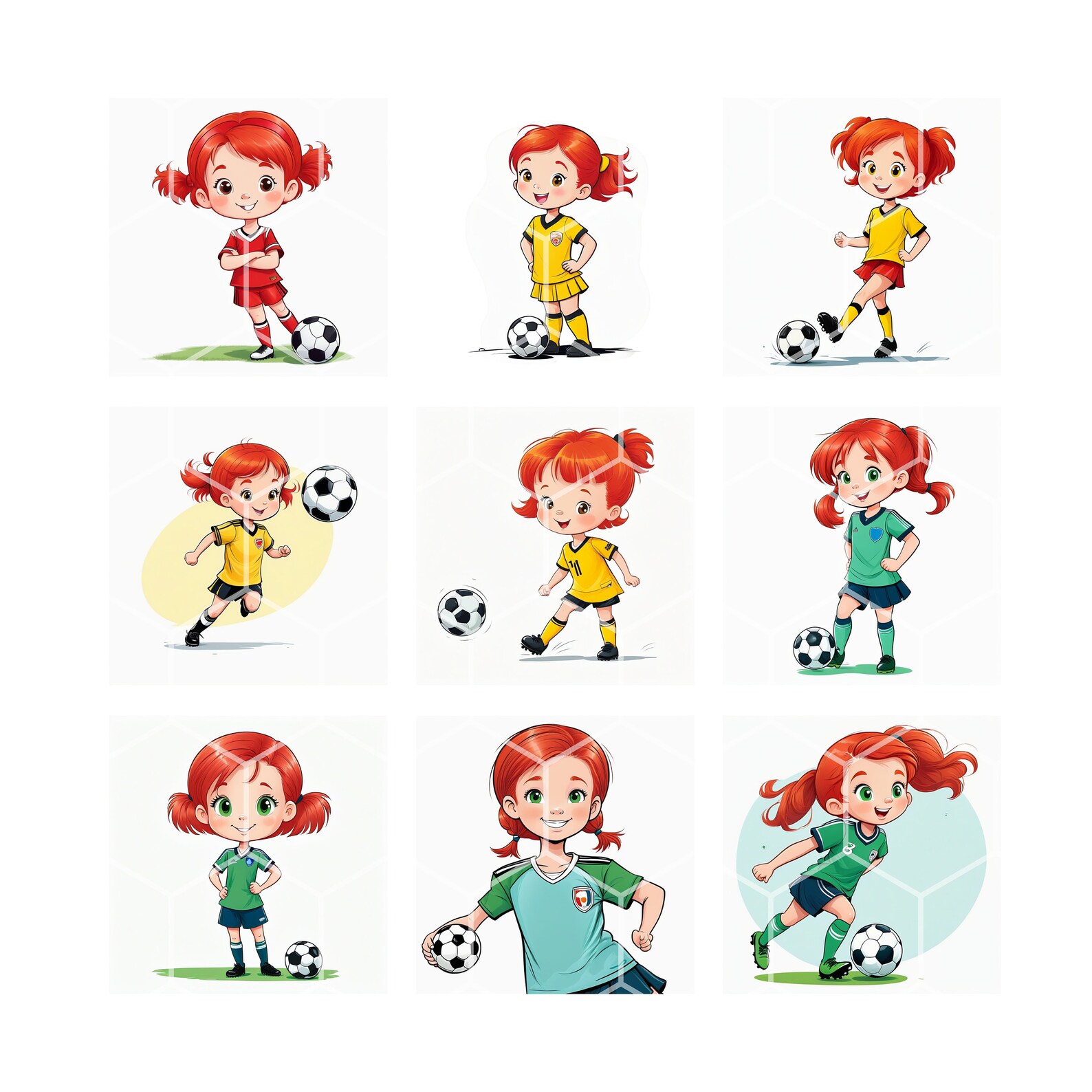 Soccer Girl Clipart | Sublimation Designs | Girls Soccer Player ...