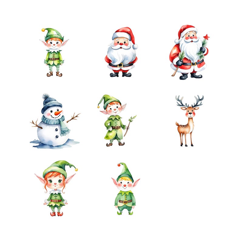 Scandi Clipart, Scandi Santa Clipart, Santa Clause Clipart, North Pole ...