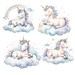 Unicorn Clipart PNG Seeping, Sleeping Baby Unicorns Clipart PNG ...