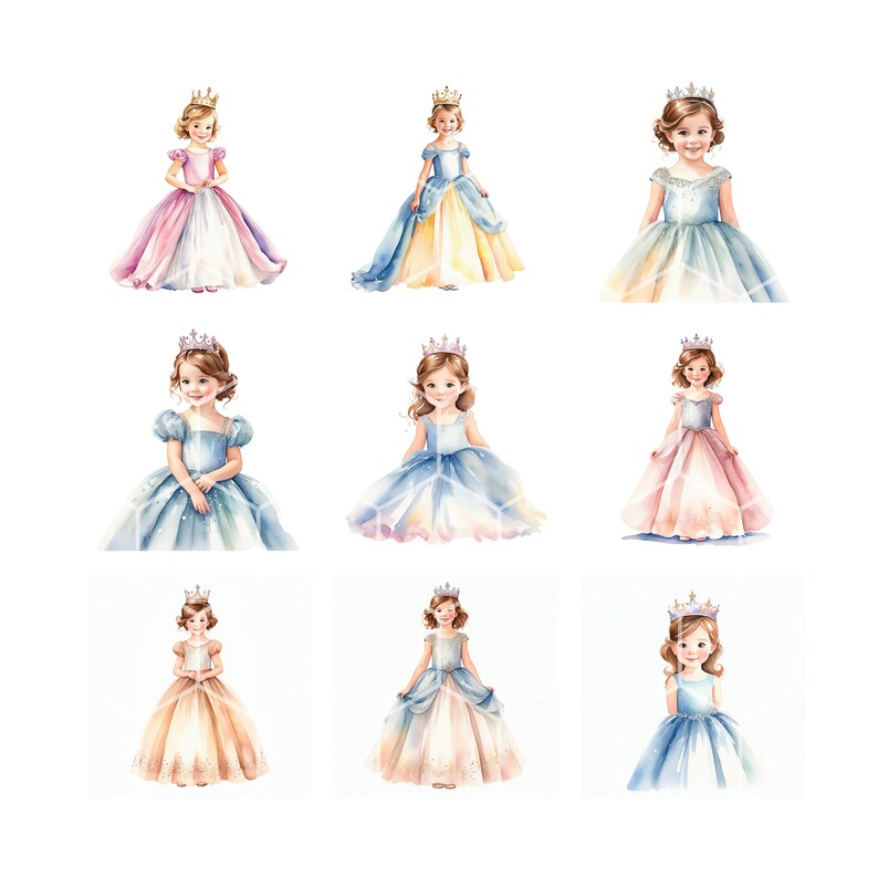 Watercolor Princess Castle Clipart, Baby Blue Princess Clipart, Blue ...