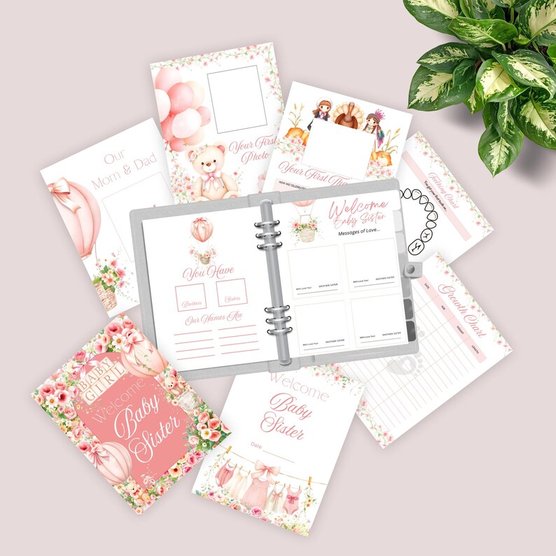 Baby Memory Book Printable Pages | Welcome Sister Keepsake, First Year ...