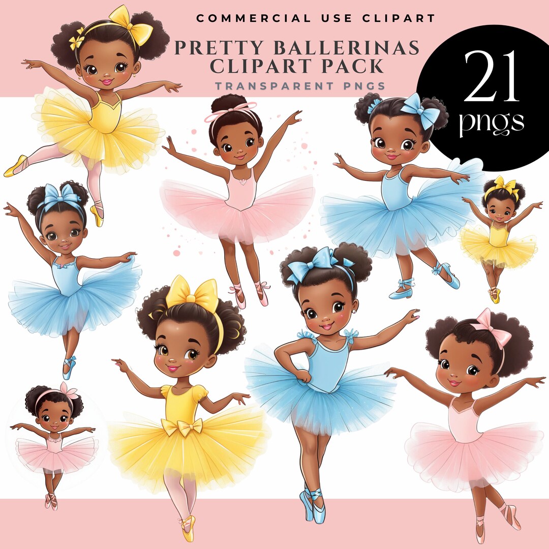 Black Ballerina Clipart, Baby Ballerina Pngs, Pink Ballerina Girl ...