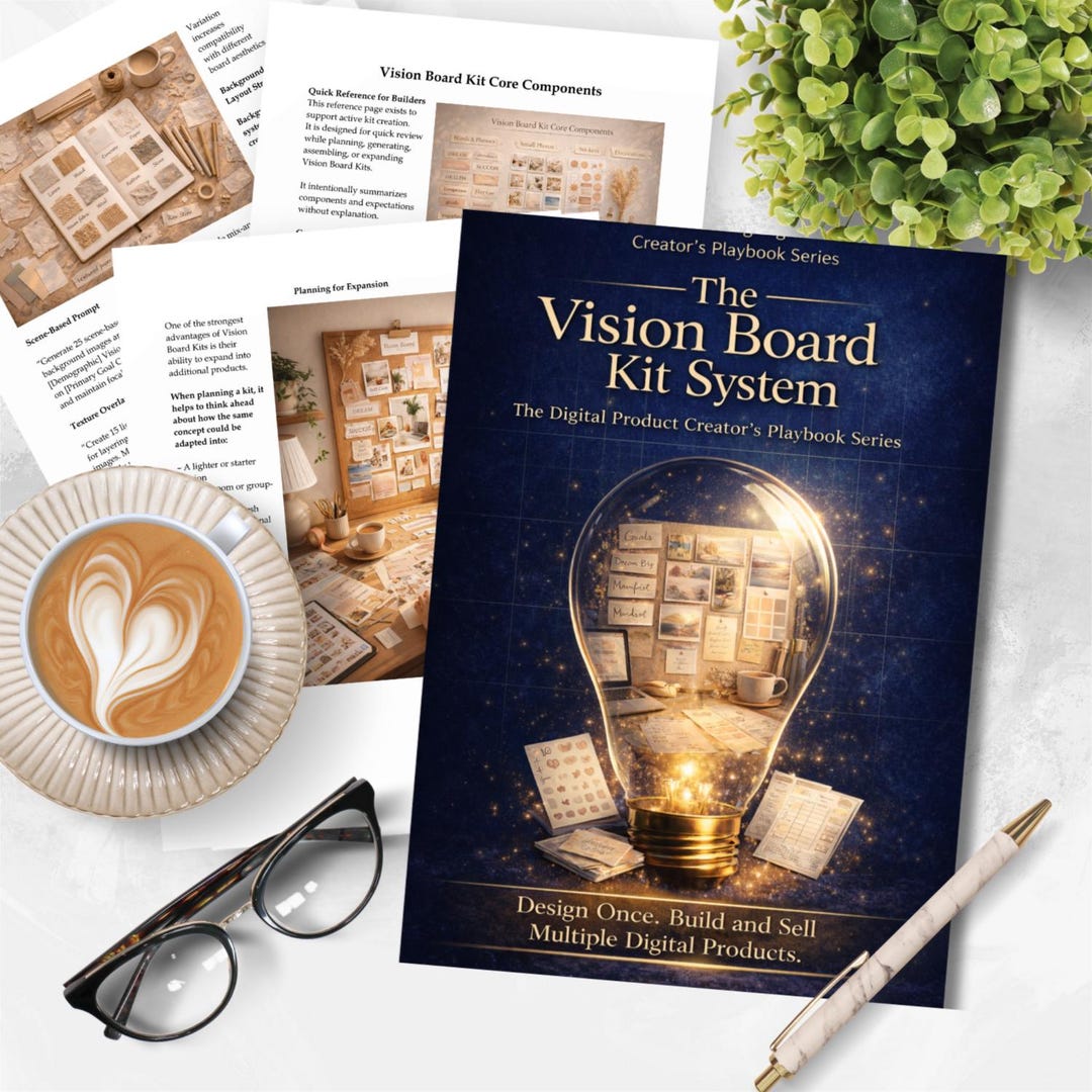 Vision Board Kit System Playbook for Sellers, Digital Product Strategy ...