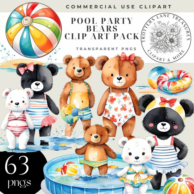 Pool Party Clipart Watercolor, Swimming Pool Clipart, Swimsuit Clipart ...