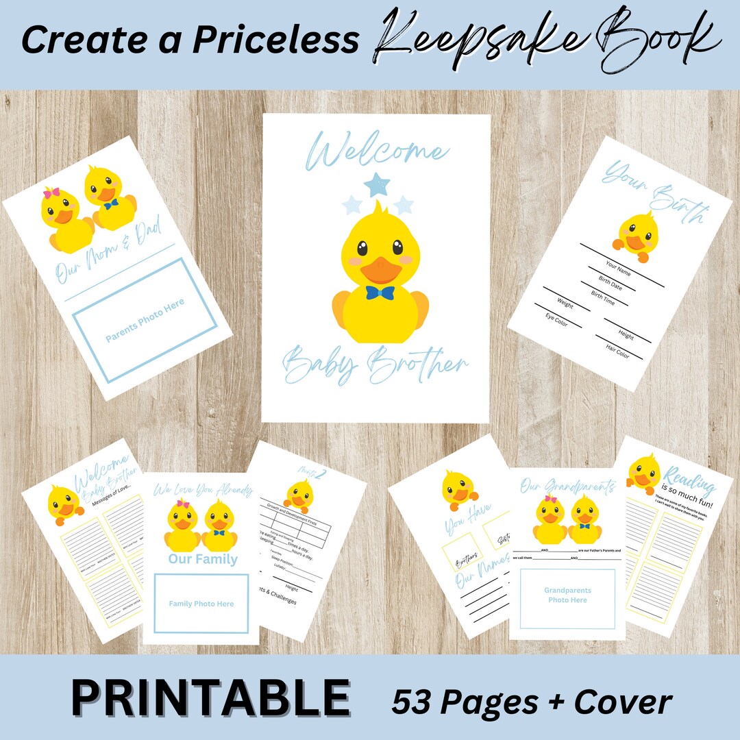 Baby Book Printable, Baby Memory Book, Baby Gift, First Year Memory ...