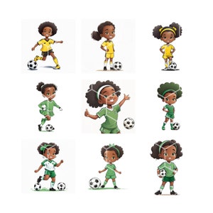 Soccer Girl Clipart |black Girls Soccer Player | Multicultural Png ...