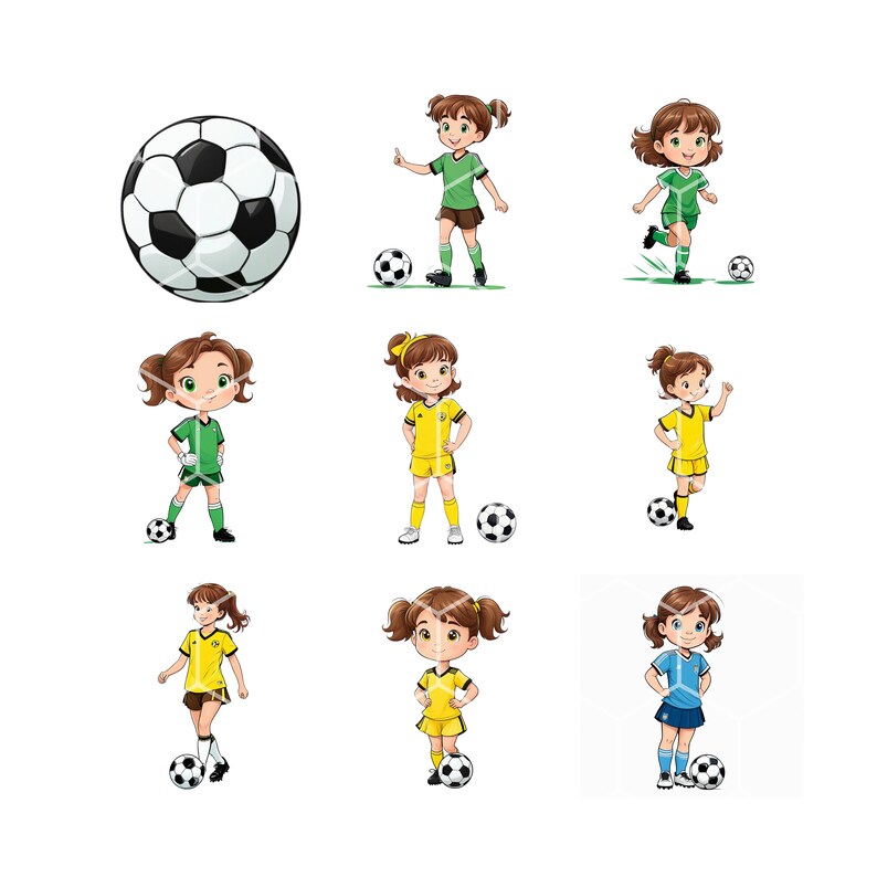 Soccer Girl Clipart | Sublimation Designs | Girls Soccer Player ...