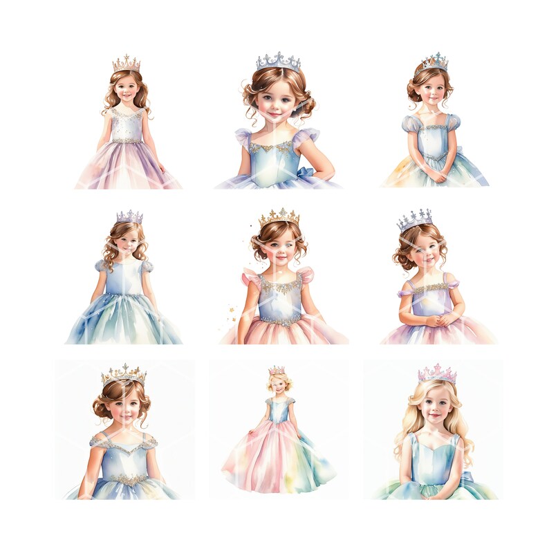 Watercolor Princess Castle Clipart, Baby Blue Princess Clipart, Blue ...