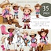 Cute Cowgirl Clipart, Pink Cowgirl PNG, Baby Girl Cow Girl Clipart ...