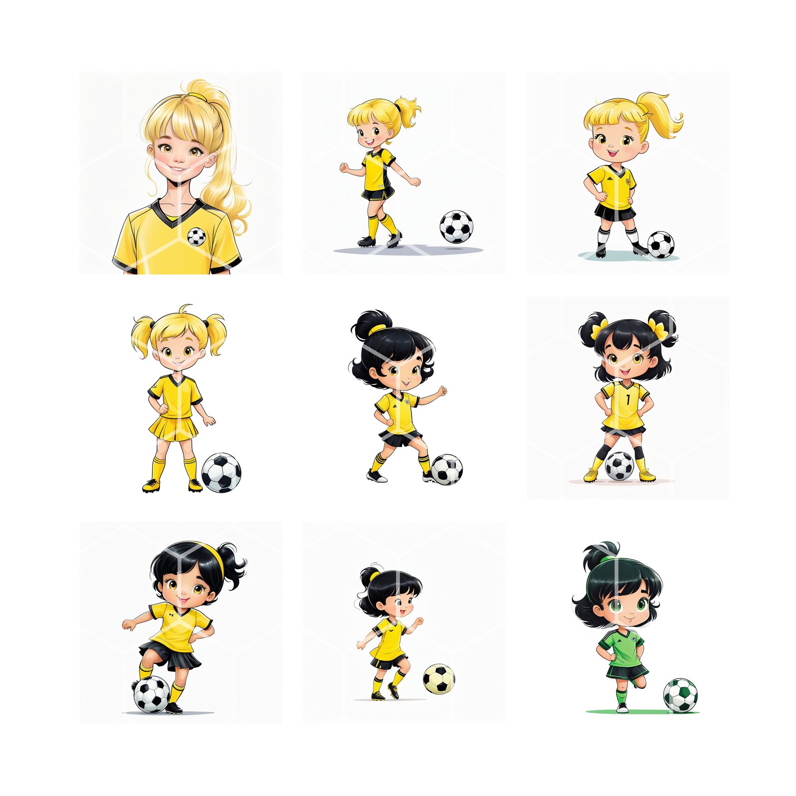 Soccer Girl Clipart | Sublimation Designs | Girls Soccer Player ...