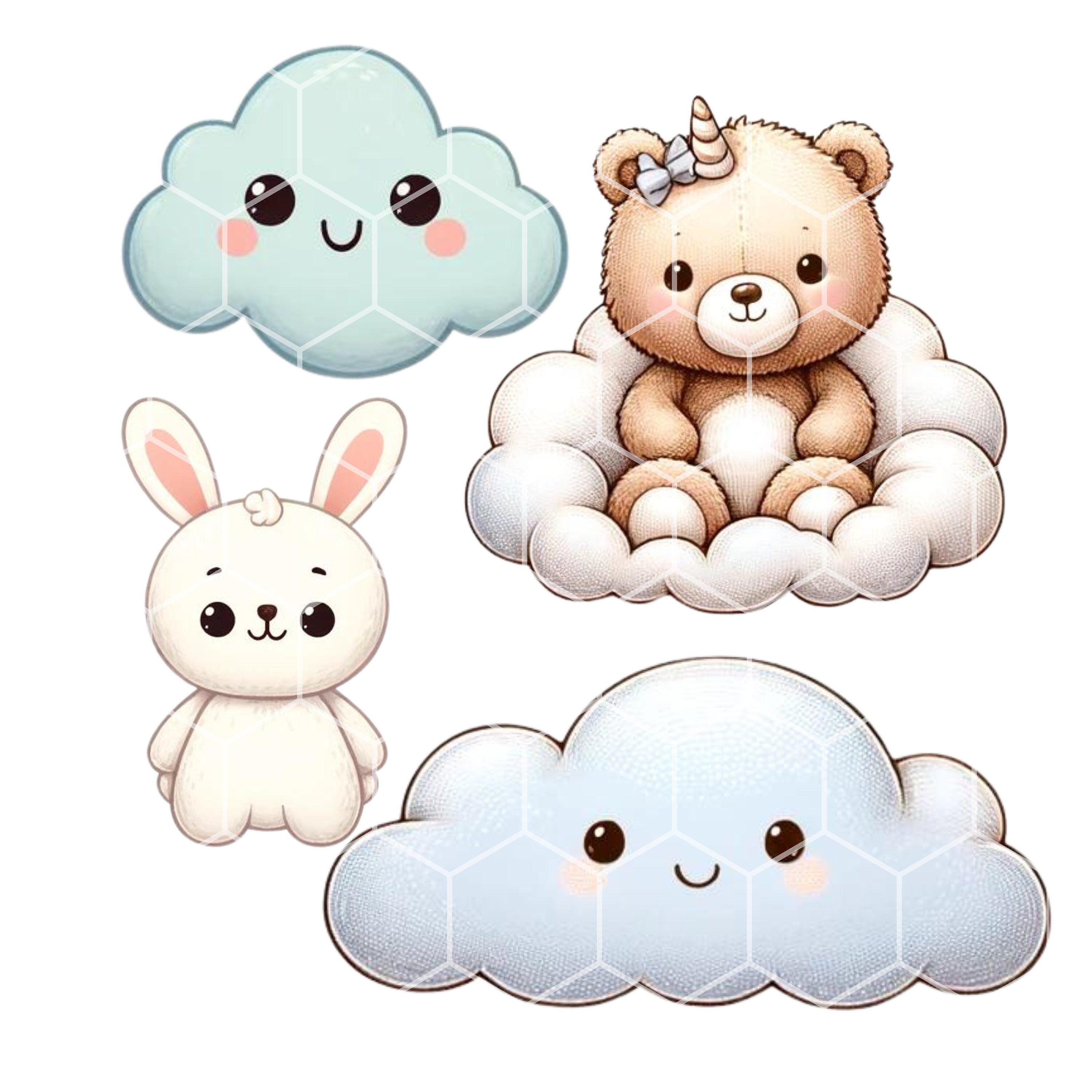 Watercolor Nursery Animals Clipart Pack Cute Baby Animals PNG ...