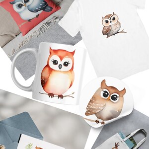 Adorable Owl Watercolor Clipart Collection - 9 Transparent Pngs ...