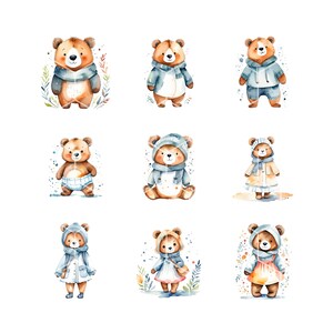 Bear With Sweater Clipart, Scandi Clipart, Cool Bear Clipart, Winter ...