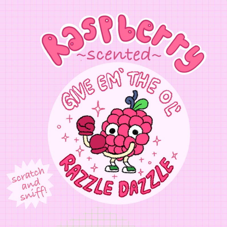 Raspberry Scented Sticker - Etsy