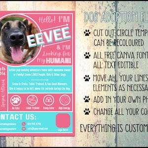 DIY A4 Dog Adoption Flyer Canva Template Fully Customizable for ...
