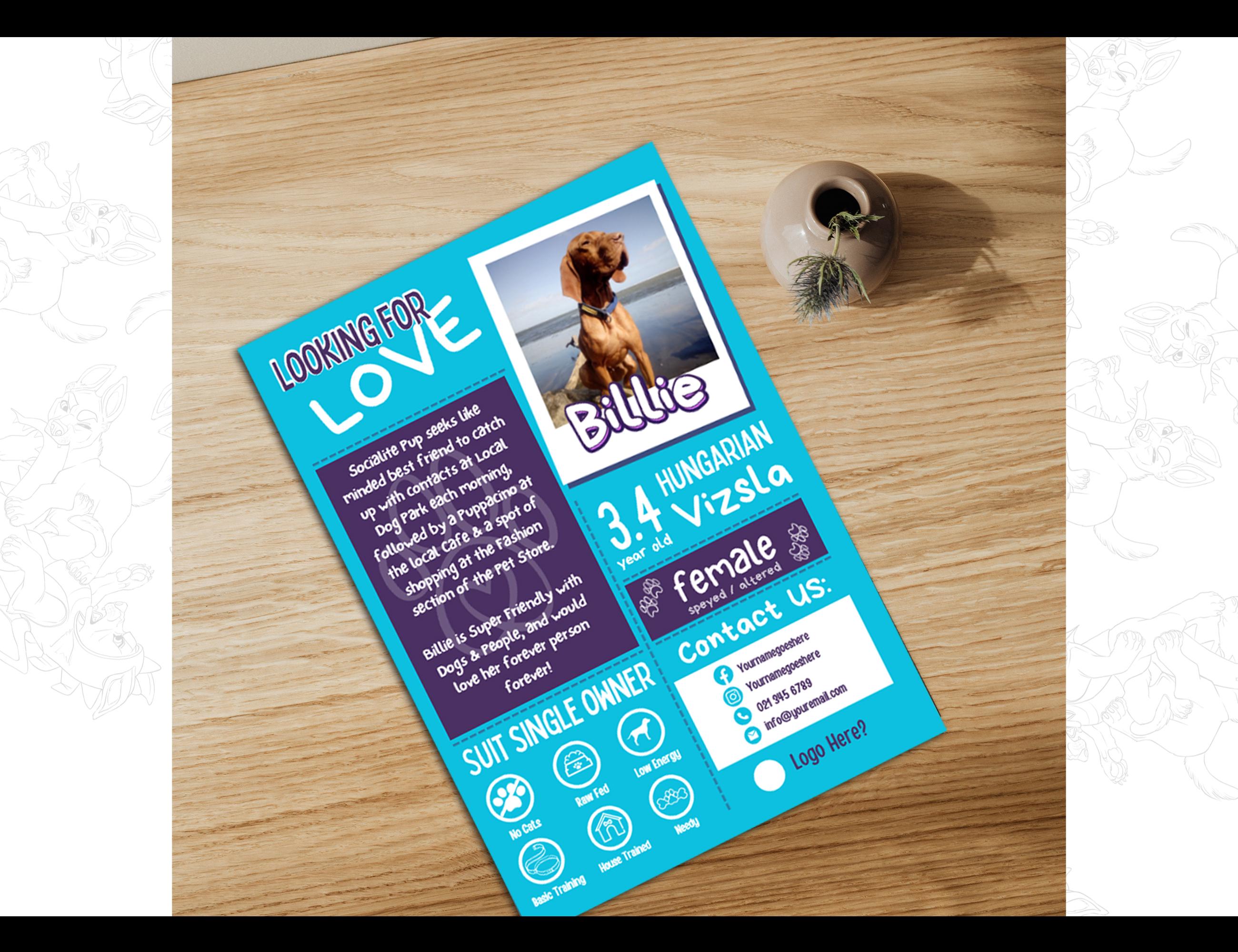 Printable Dog Adoption Flyer Template – Customizable Canva Design for ...