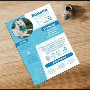 Editable Pet CV Template Professional Pet Resume for Canva, Instant ...