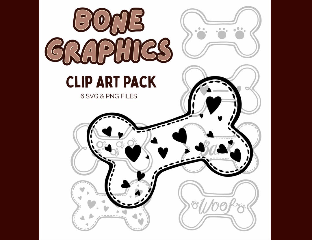 Dog Bone SVG Bundle – Dog Clipart Pack for Pet Crafts (6 Svgs) - Etsy ...